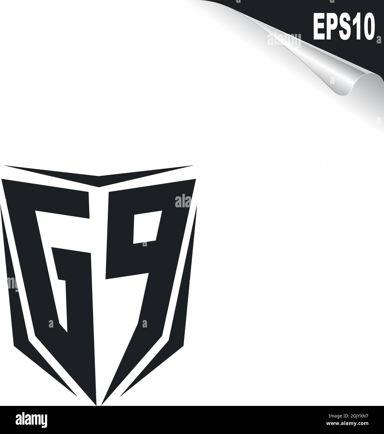 Initial GP logo design with Shield style, Logo business branding Stock ...