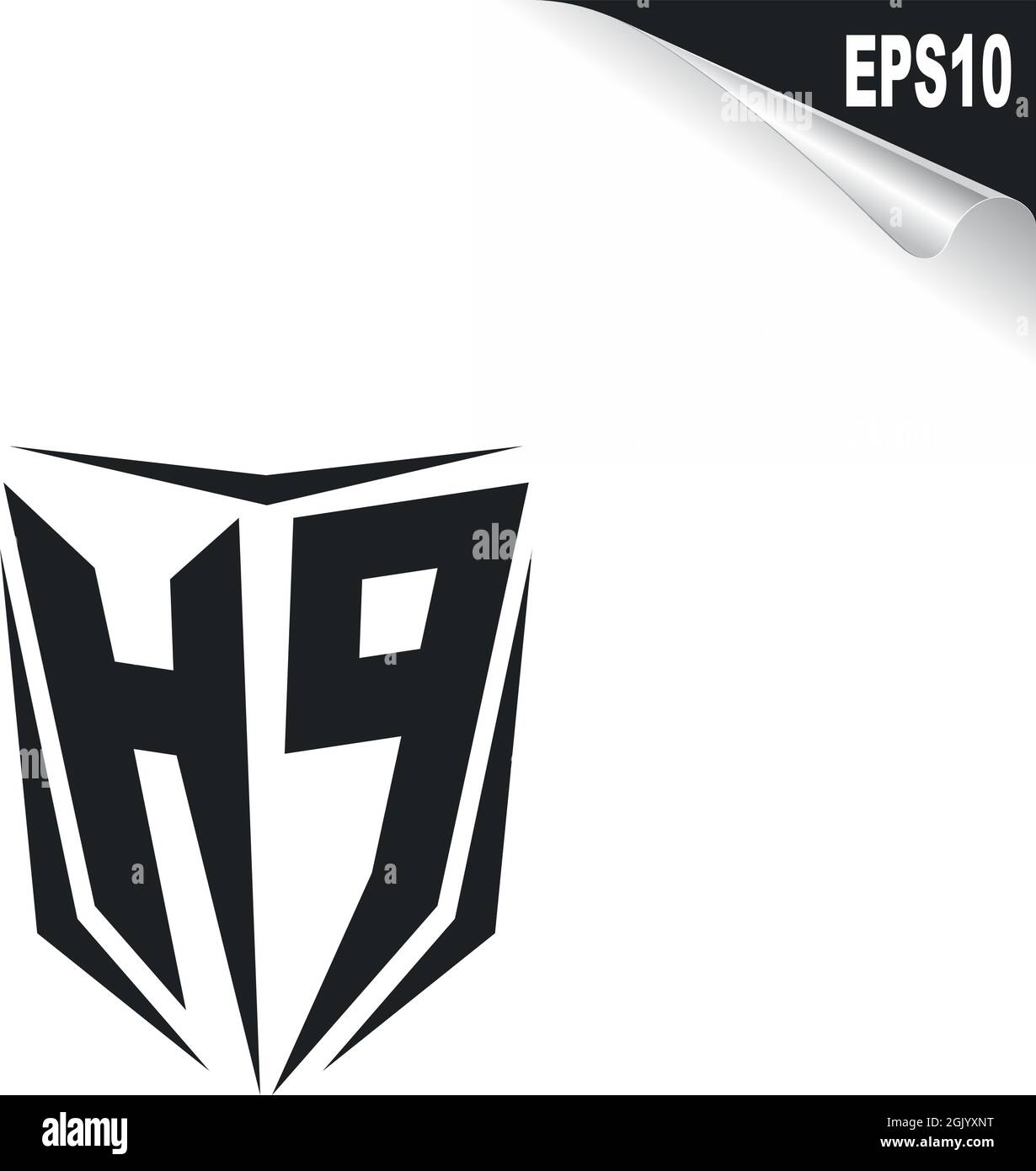 Initial HP logo design with Shield style, Logo business branding Stock ...