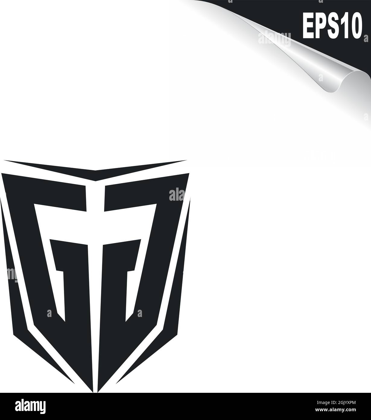 Initial GG logo design with Shield style, Logo business branding Stock ...