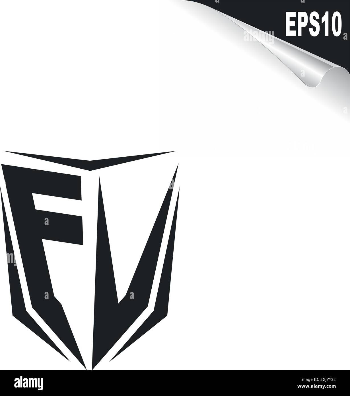 Initial FV logo design with Shield style, Logo business branding Stock ...