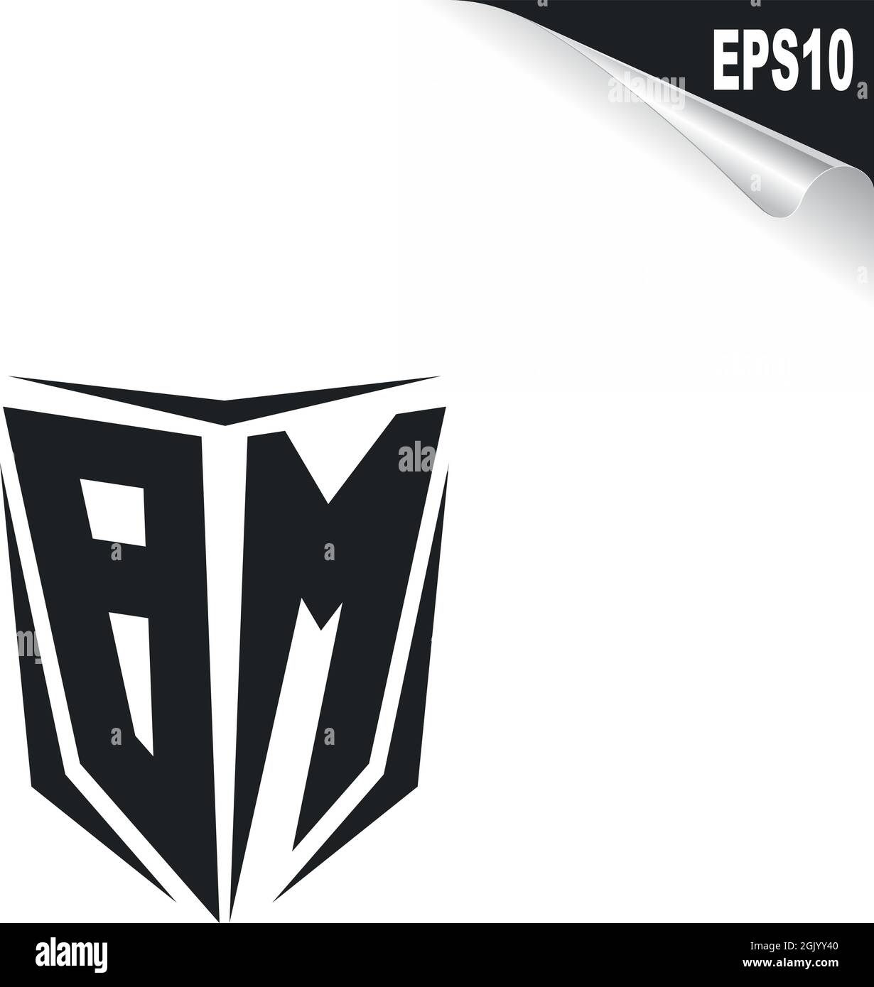 Initial BM logo design with Shield style, Logo business branding Stock ...