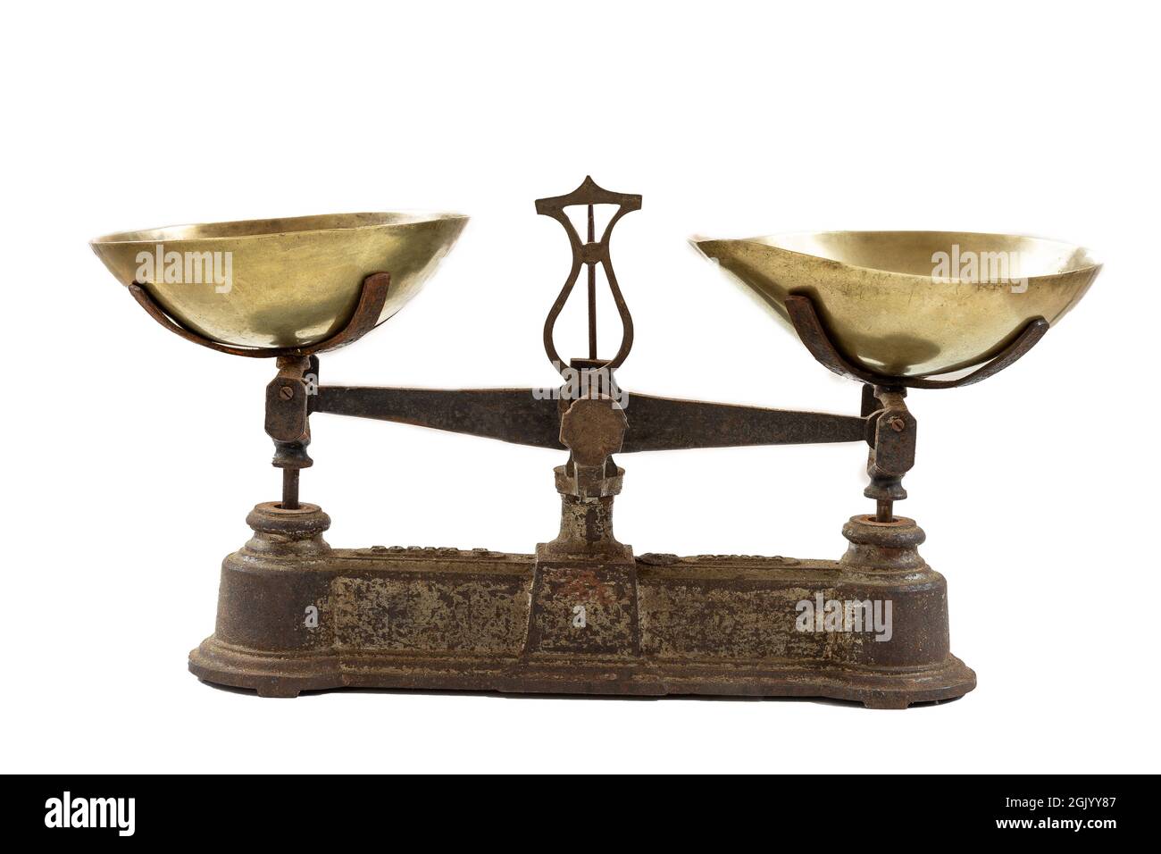 Roberval balance, isolated on a white background Stock Photo - Alamy