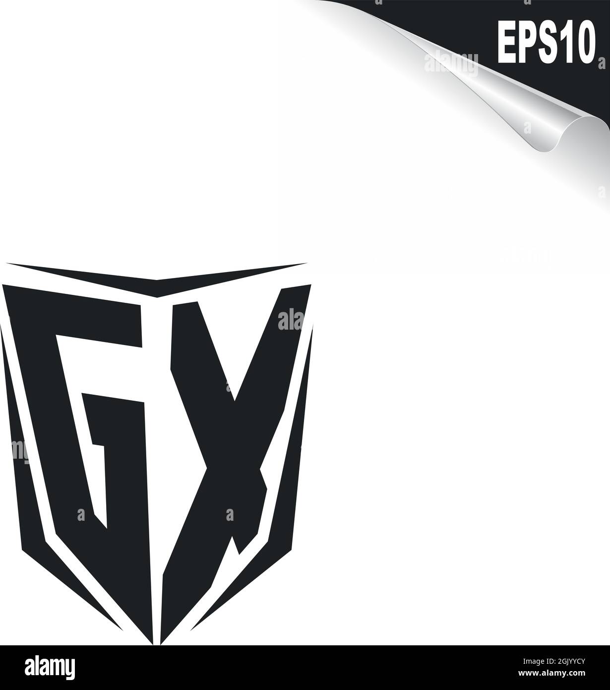 Initial GX logo design with Shield style, Logo business branding Stock ...