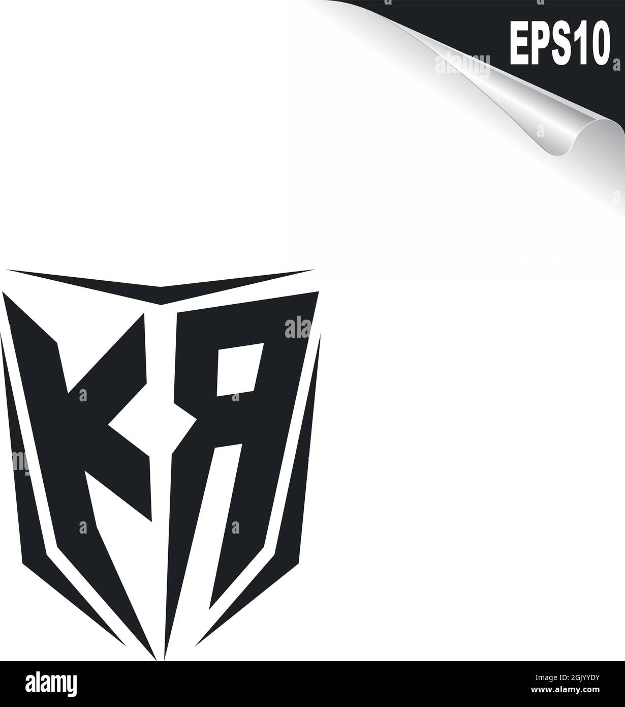 Initial KR logo design with Shield style, Logo business branding Stock ...