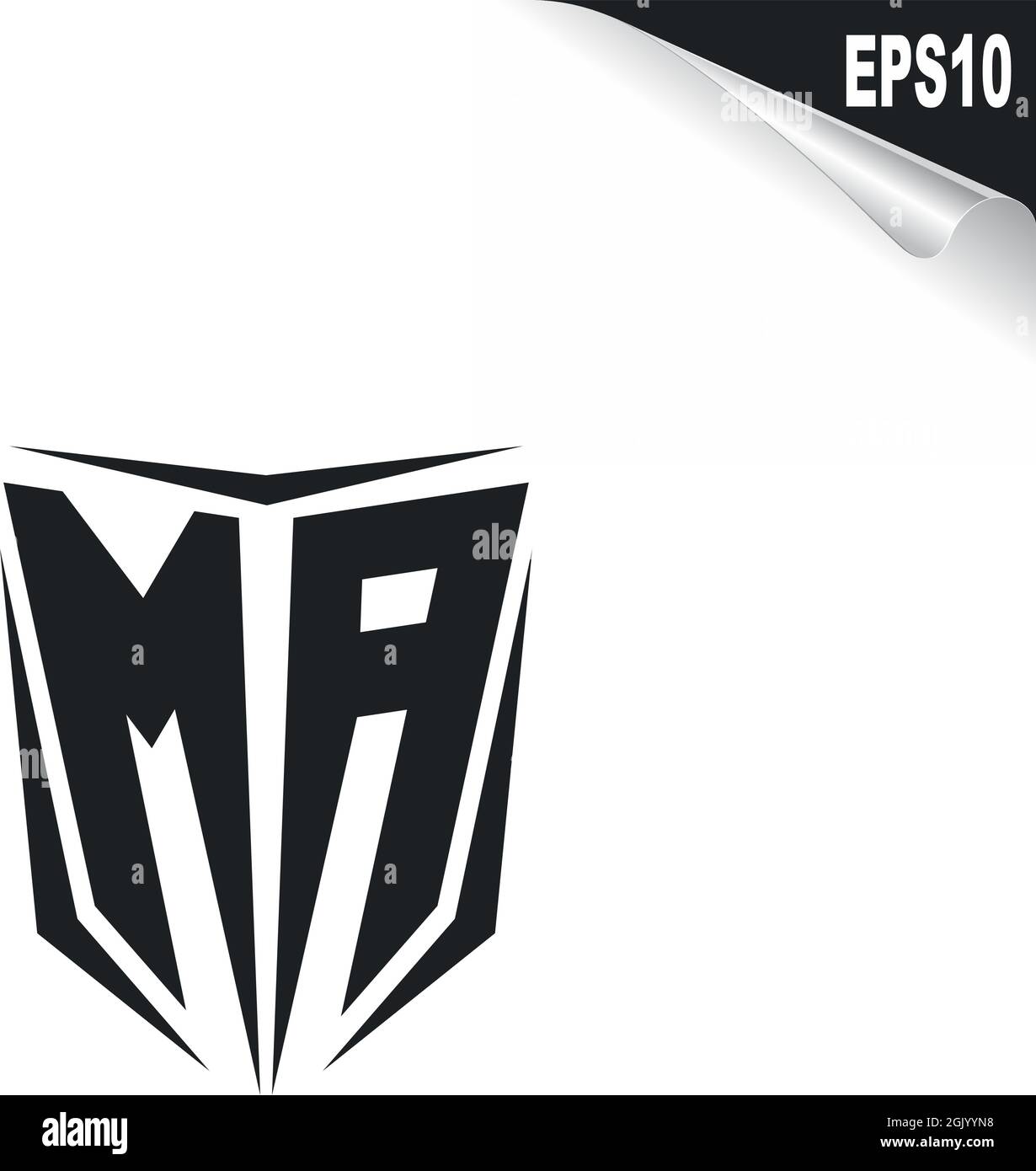 Initial MA logo design with Shield style, Logo business branding Stock ...