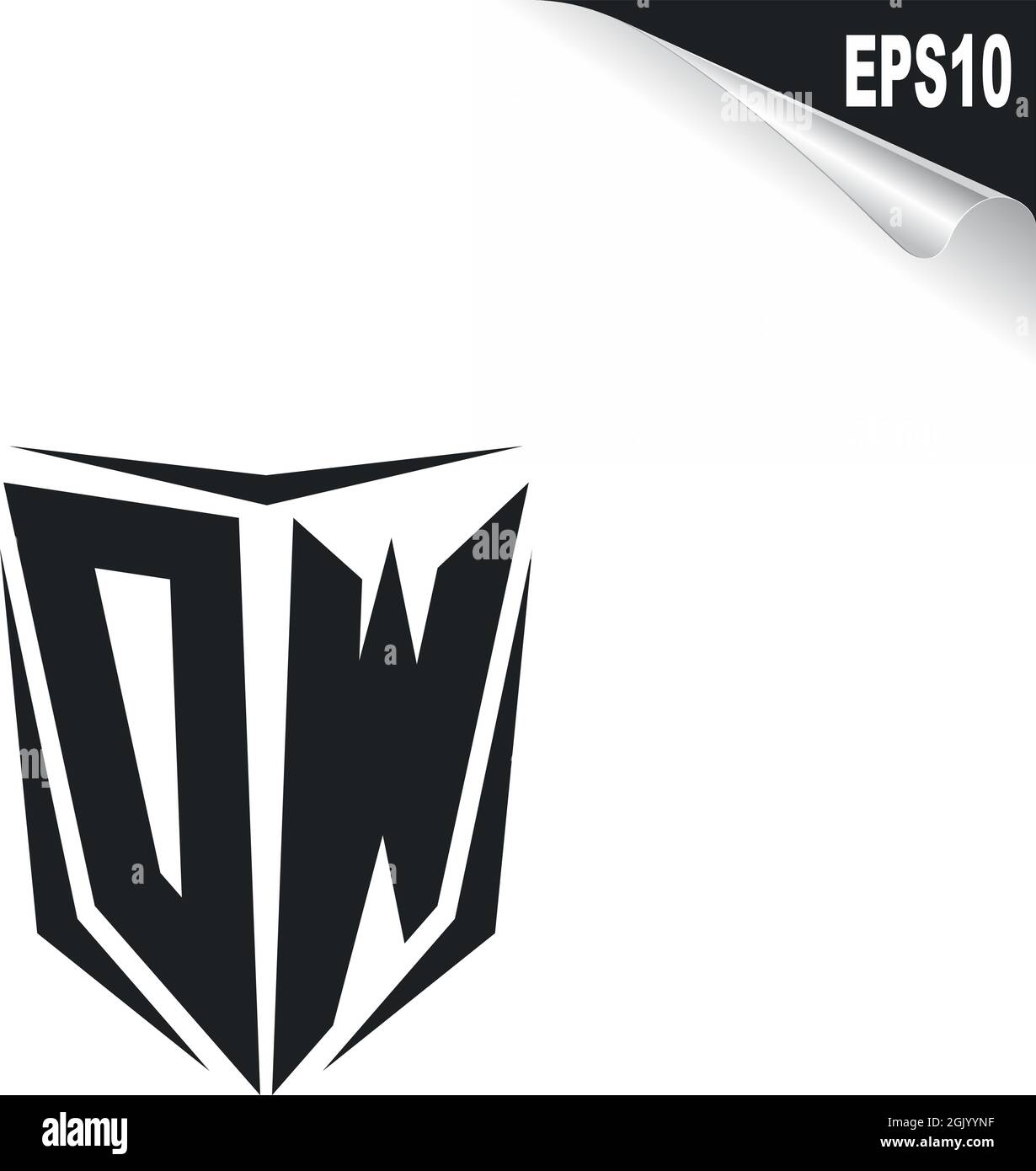 Initial DW logo design with Shield style, Logo business branding Stock ...