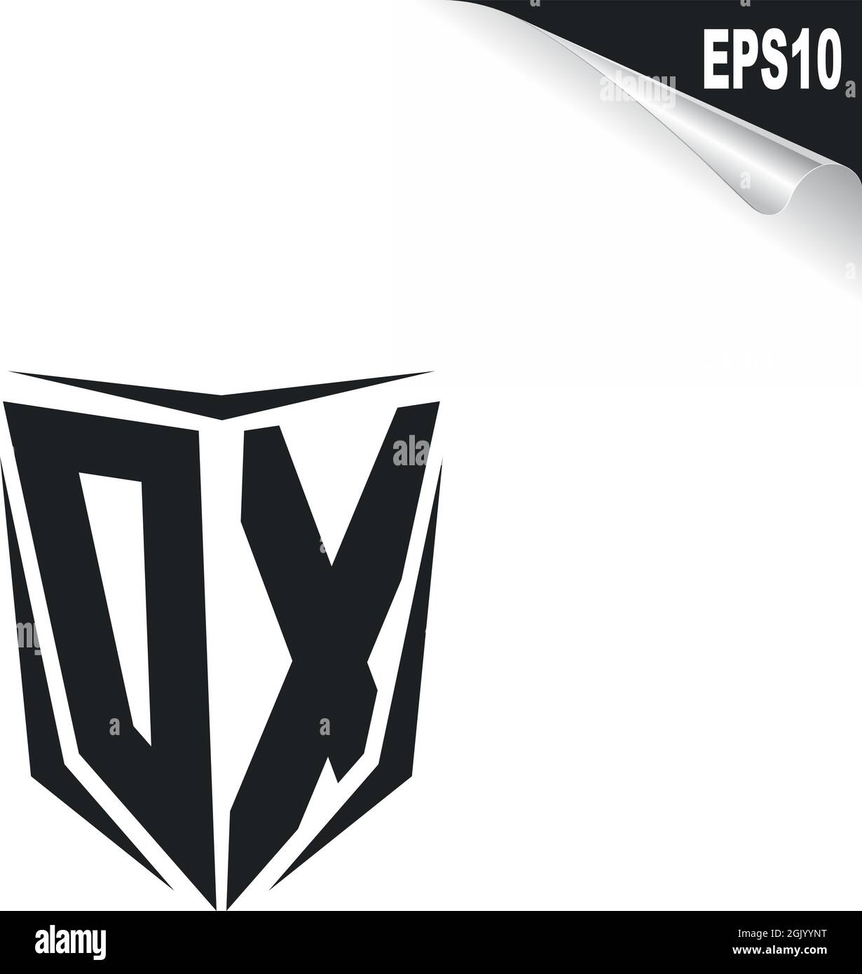 Initial DX logo design with Shield style, Logo business branding Stock ...