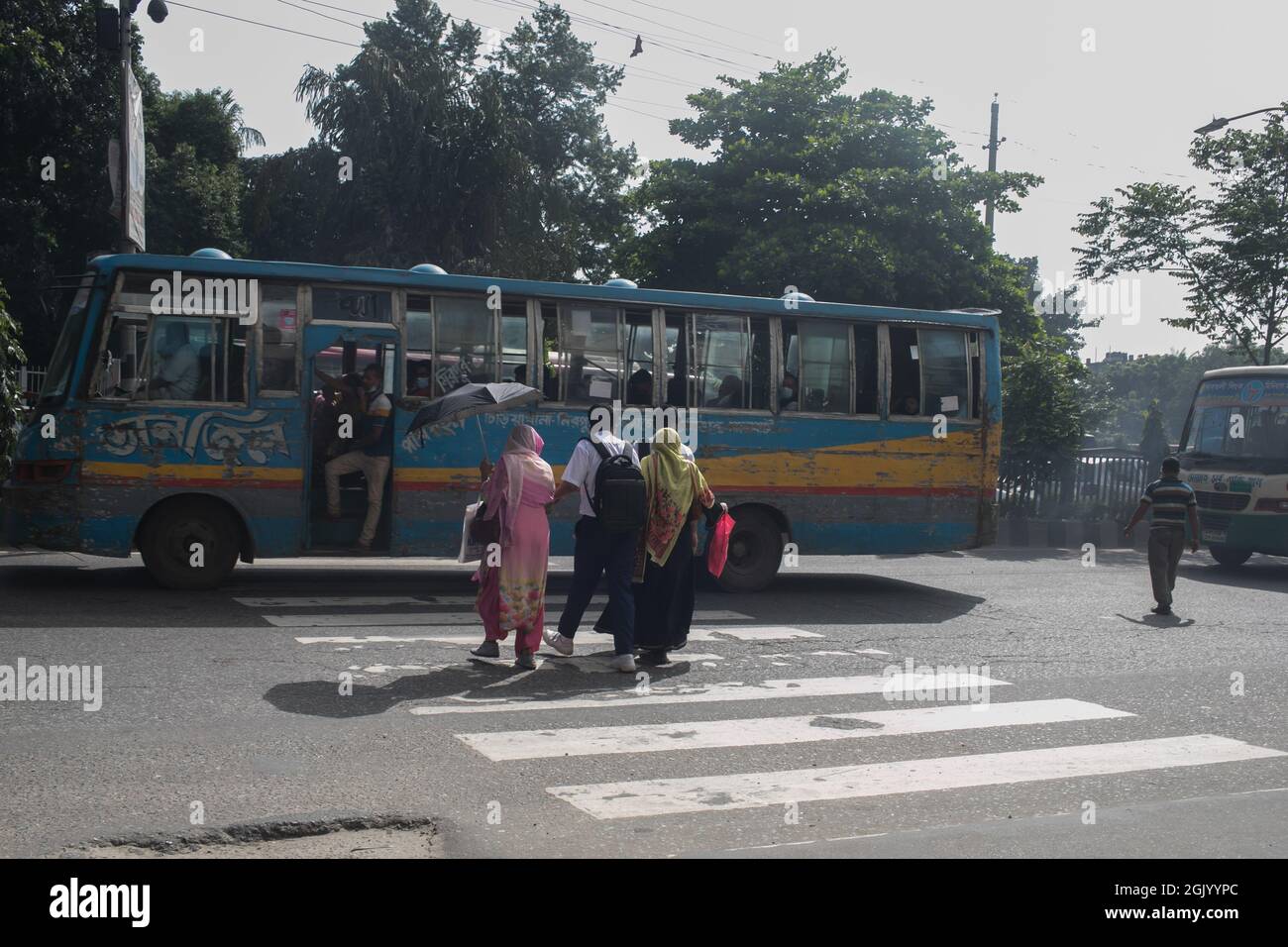 Students and their guardians return home after classes. After nearly 18 months, Primary ...