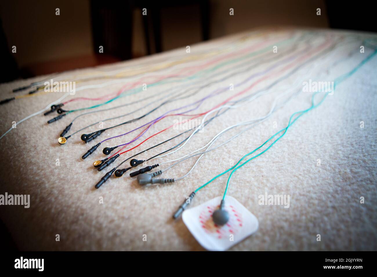 Sensors used for polysomnography of a full night's sleep for analysis ...