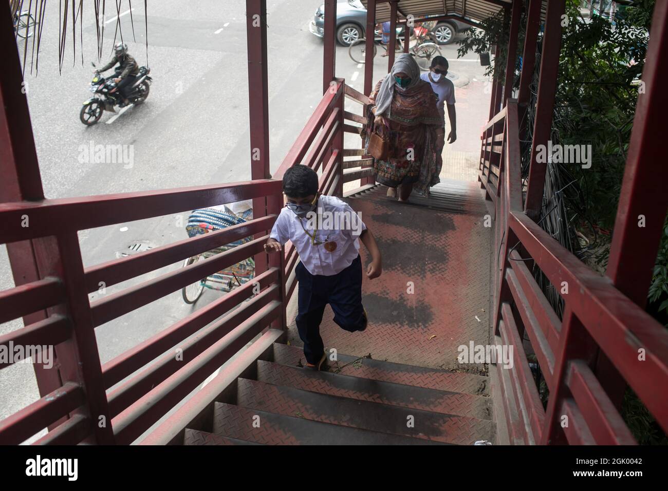 Students and their guardians return home after classes. After nearly 18 months, Primary ...