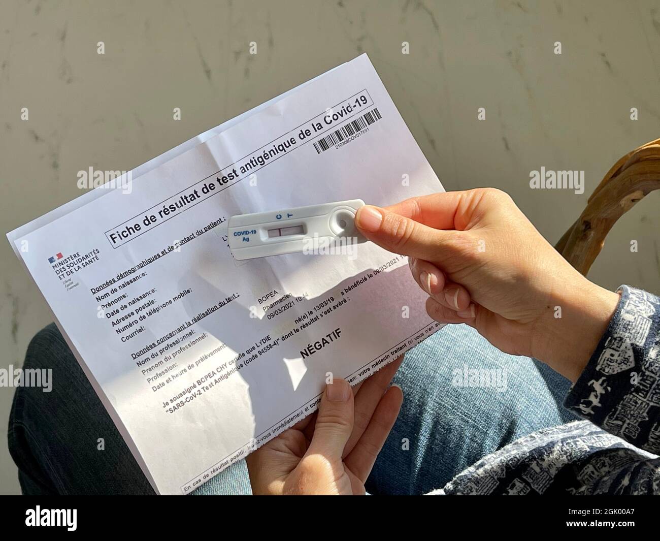 Covid-19 antigen test negative result Stock Photo - Alamy