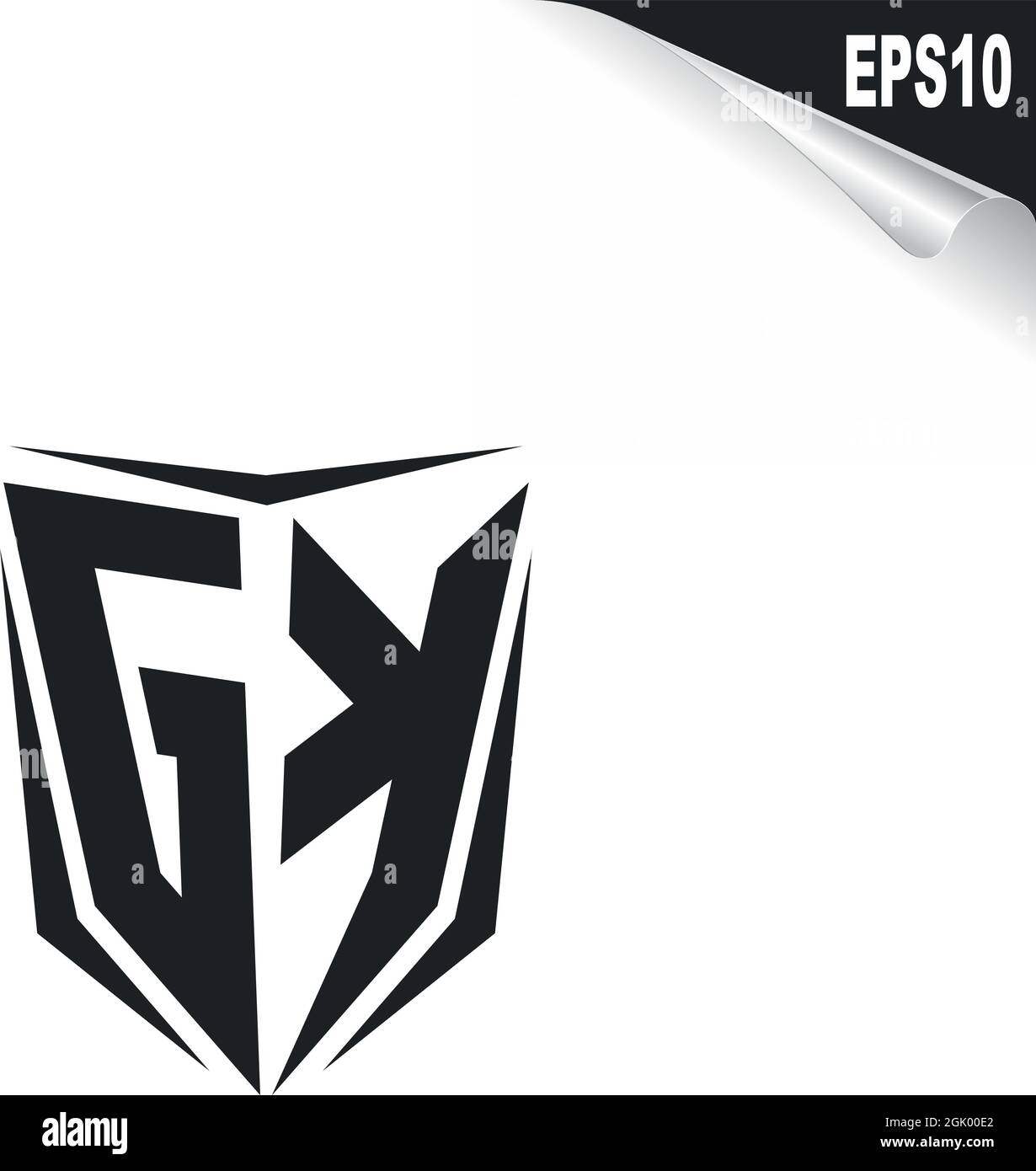 Initial GK logo design with Shield style, Logo business branding Stock ...