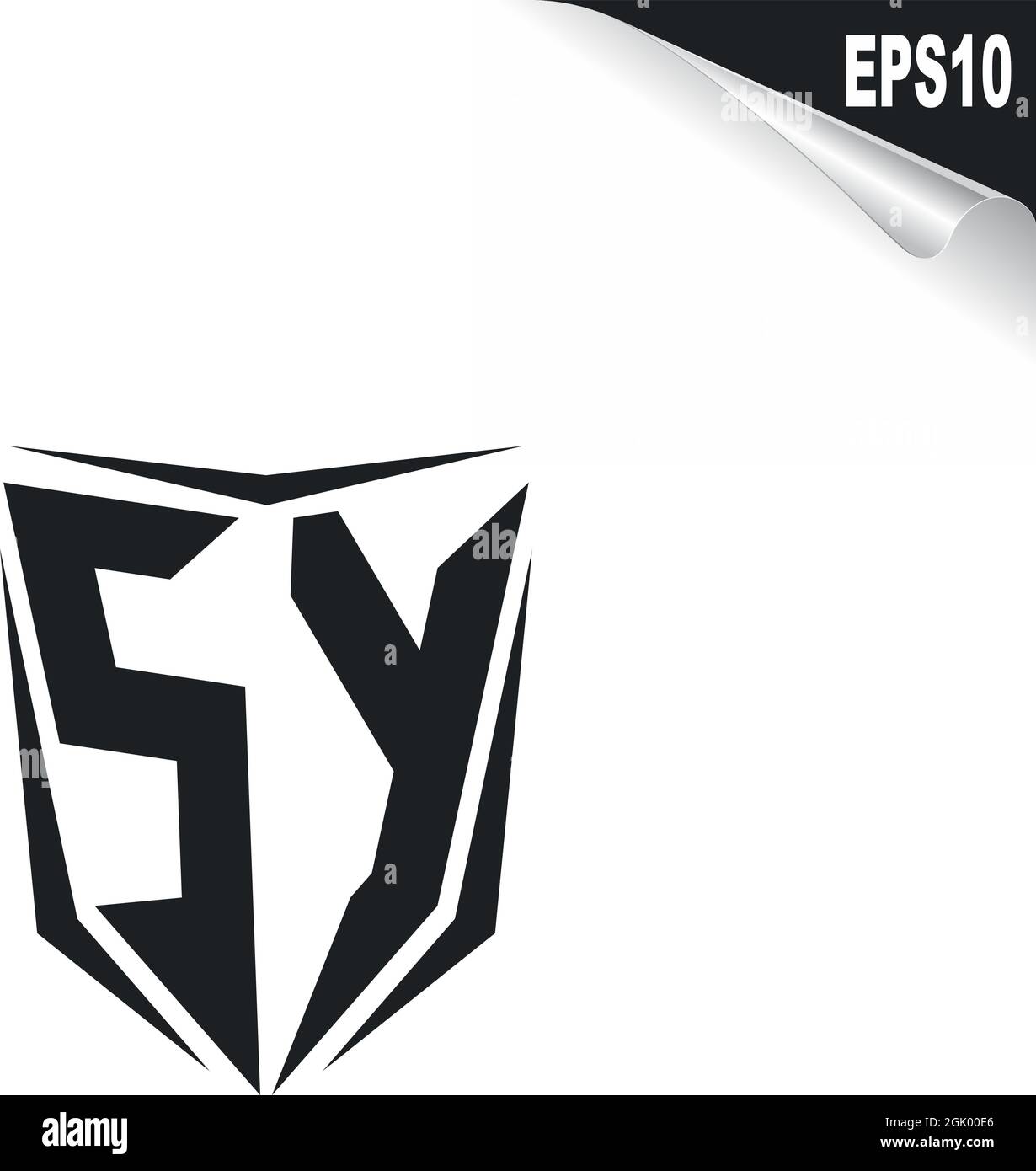 Initial SY logo design with Shield style, Logo business branding Stock ...