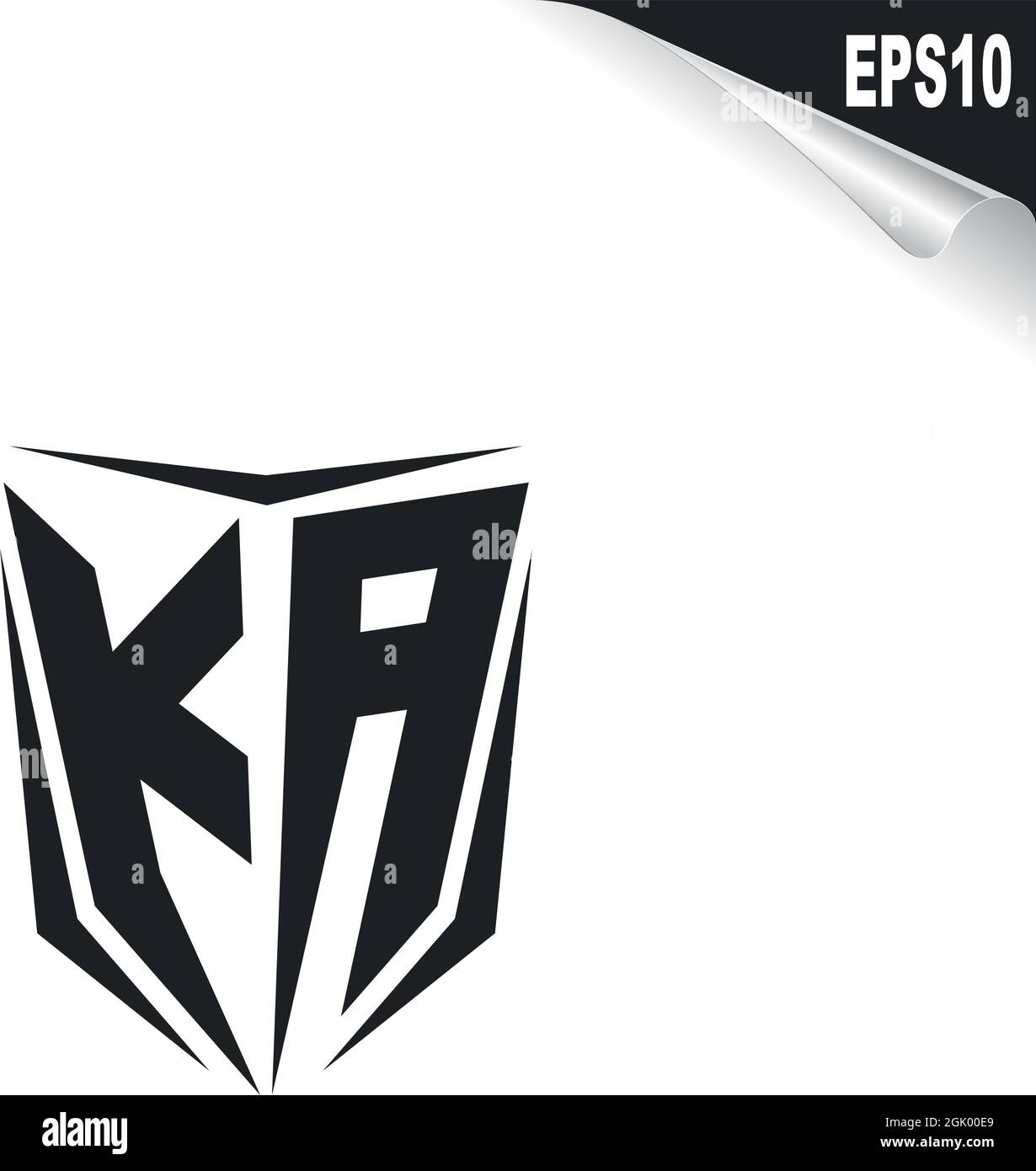 Initial KA logo design with Shield style, Logo business branding Stock ...
