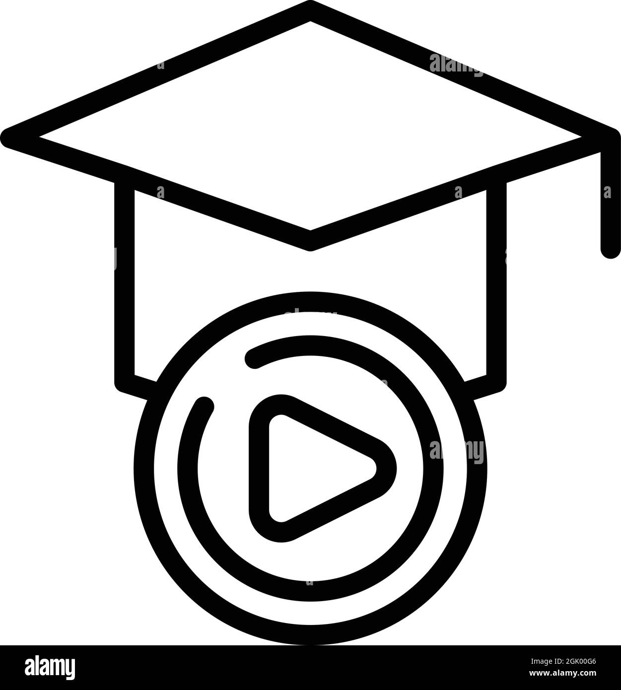 Online graduation icon outline vector. Distance school. Student ...