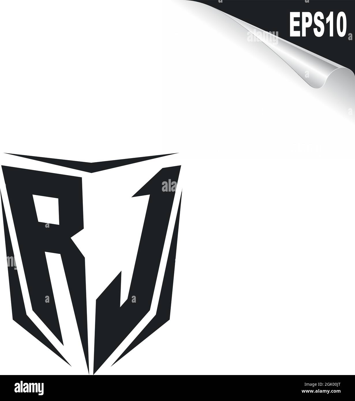 Initial RJ logo design with Shield style, Logo business branding Stock ...