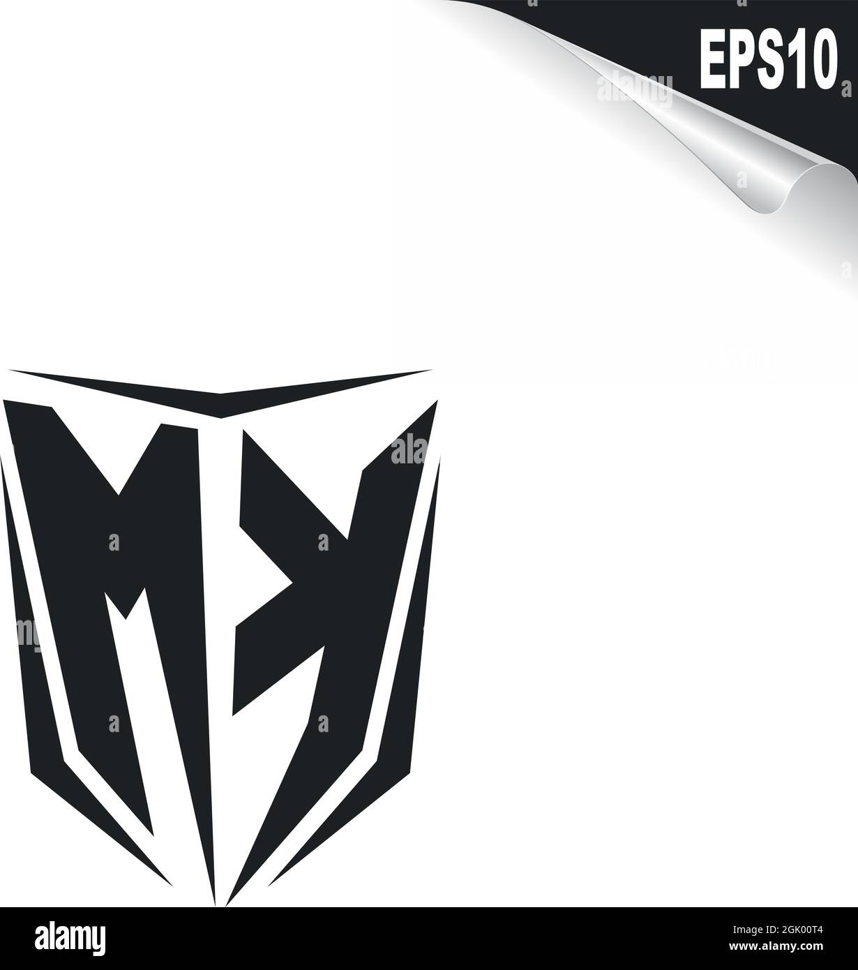 Initial MK logo design with Shield style, Logo business branding Stock ...