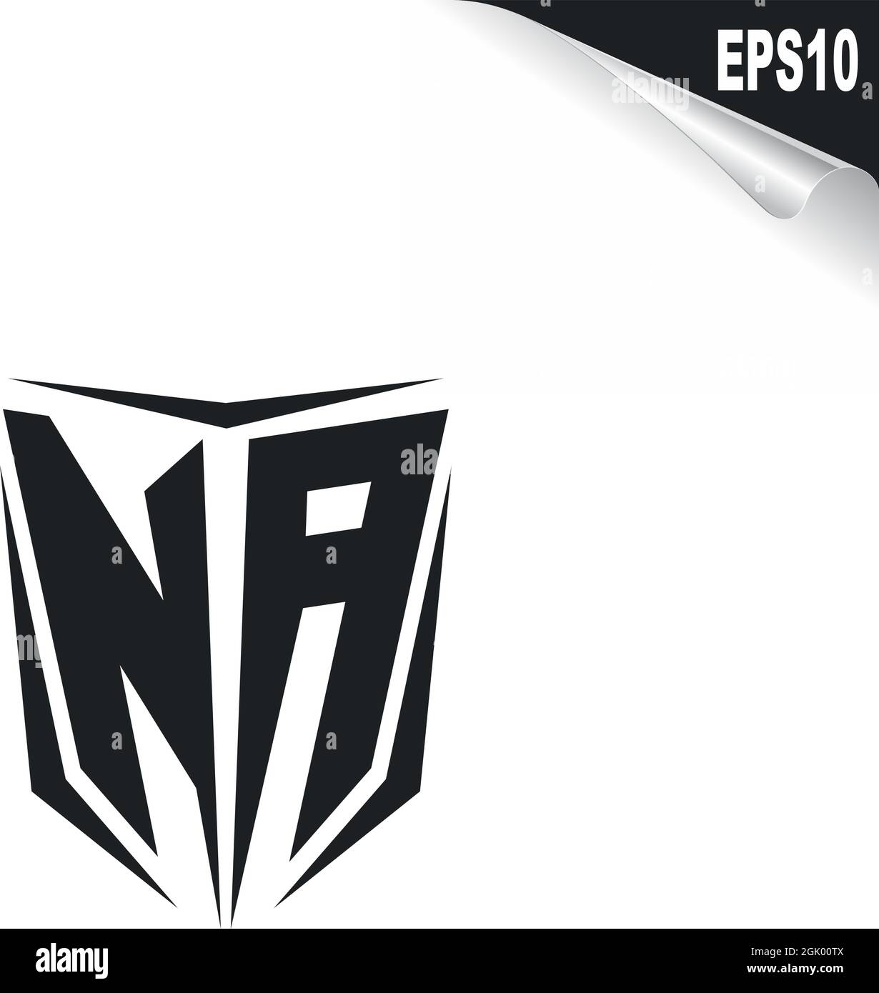 Initial NA logo design with Shield style, Logo business branding Stock ...