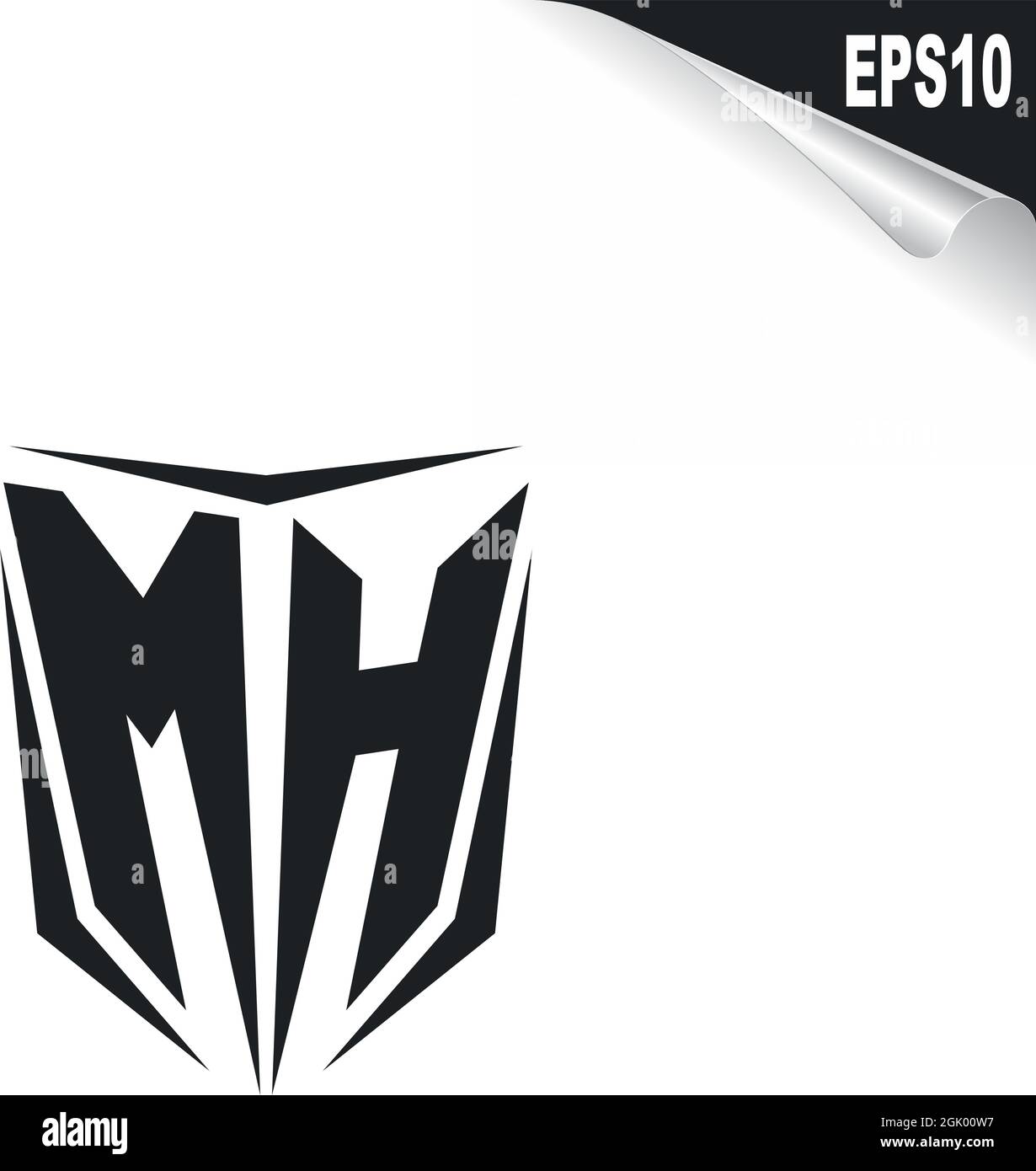 Initial MH logo design with Shield style, Logo business branding Stock ...