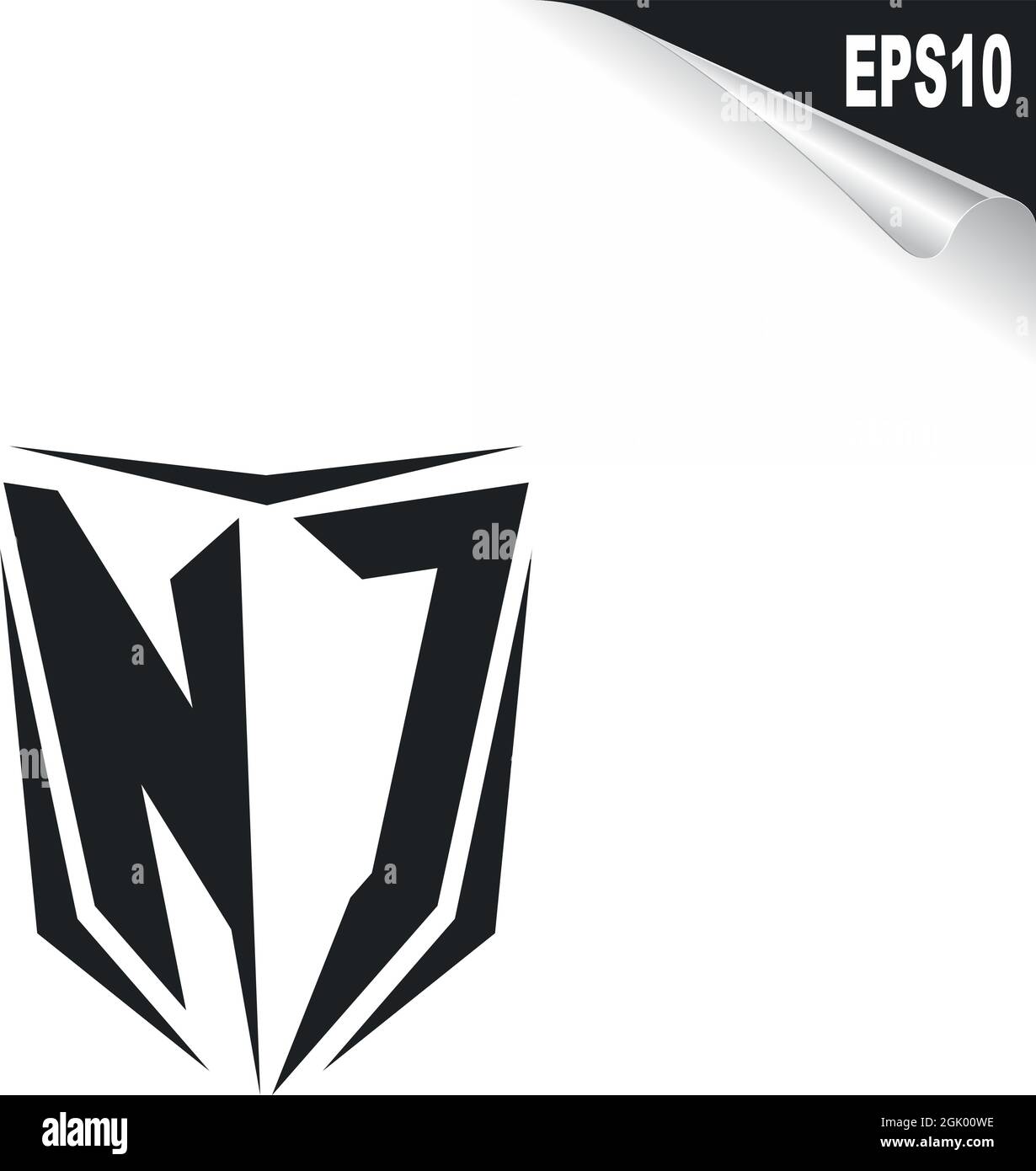 Initial NC logo design with Shield style, Logo business branding Stock ...