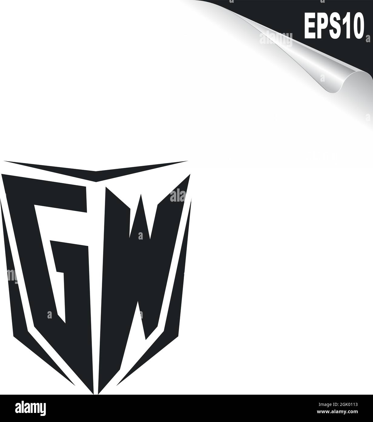 Initial GW logo design with Shield style, Logo business branding Stock ...