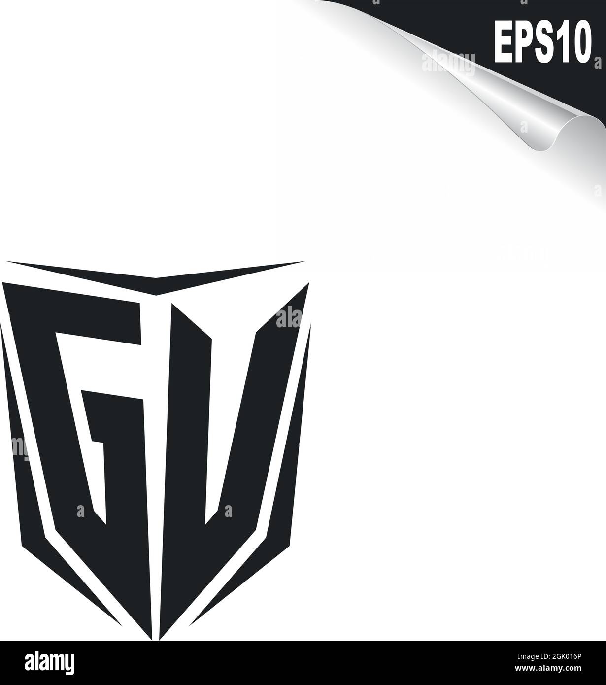 Initial GU logo design with Shield style, Logo business branding Stock ...