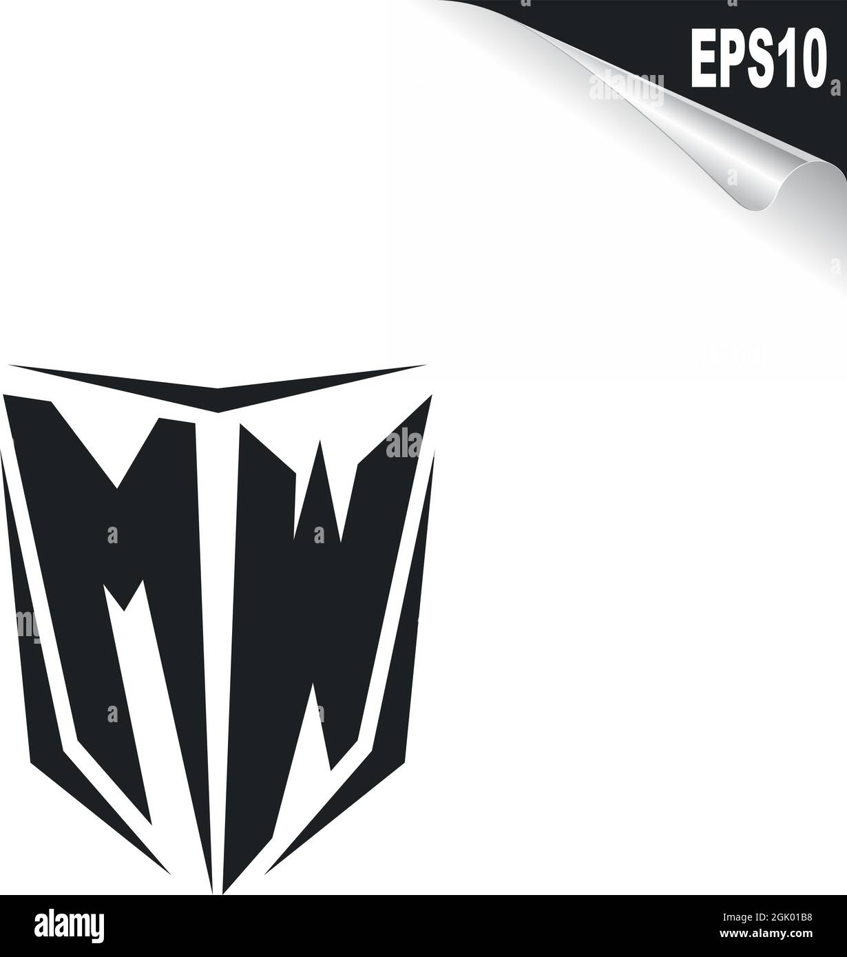 Initial MW logo design with Shield style, Logo business branding Stock ...