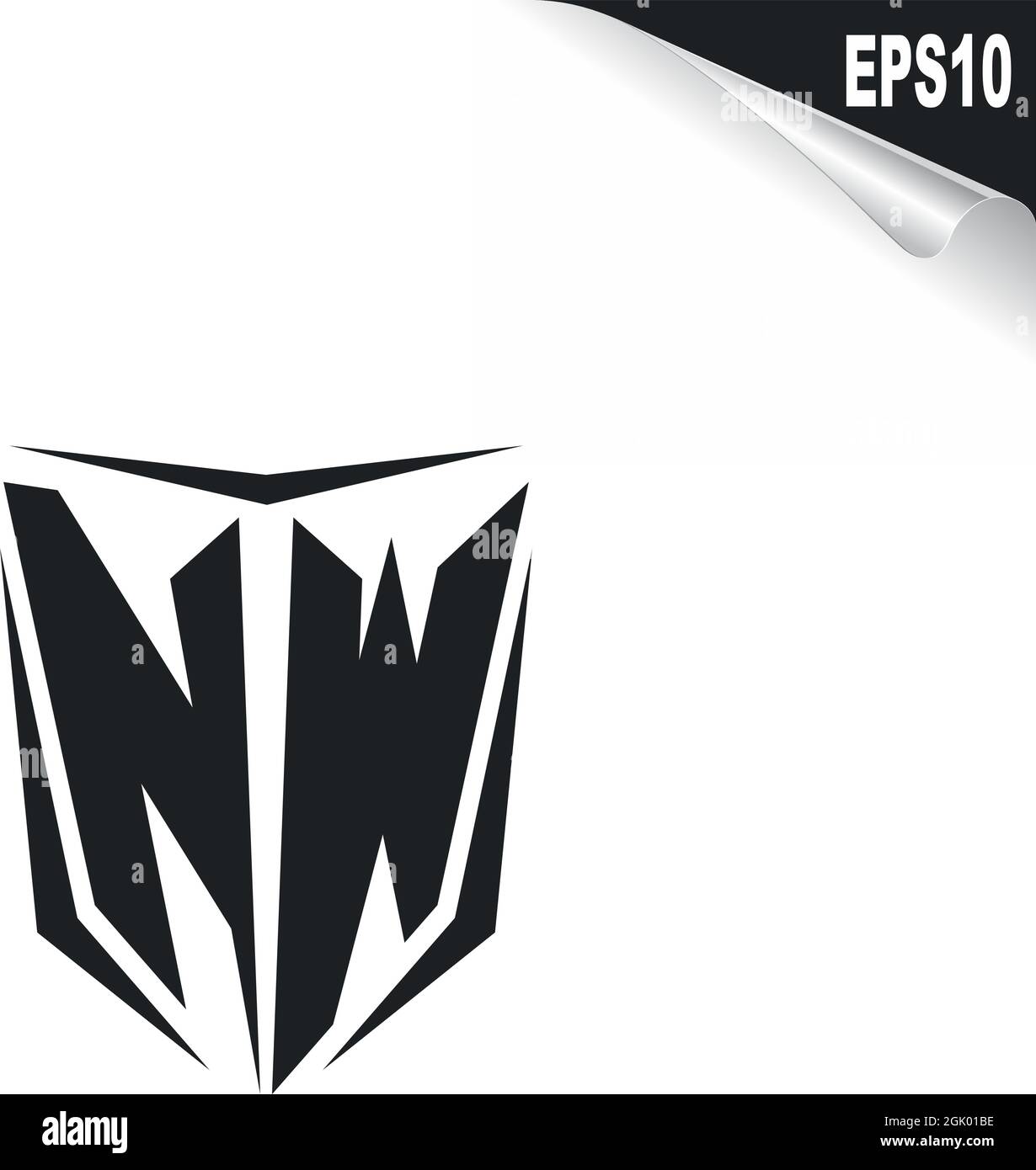 Initial NW logo design with Shield style, Logo business branding Stock ...