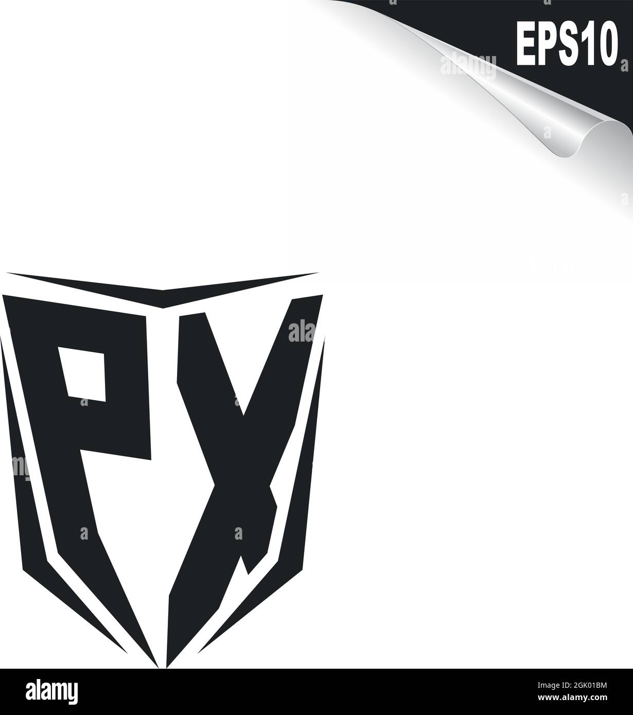 Initial PX logo design with Shield style, Logo business branding Stock ...