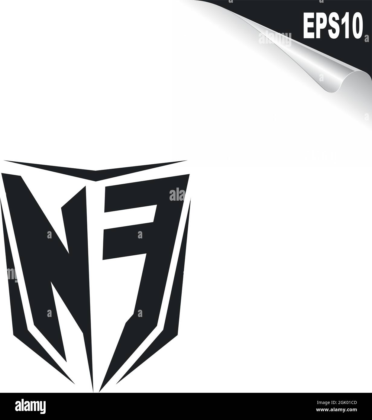 Initial NF logo design with Shield style, Logo business branding Stock ...