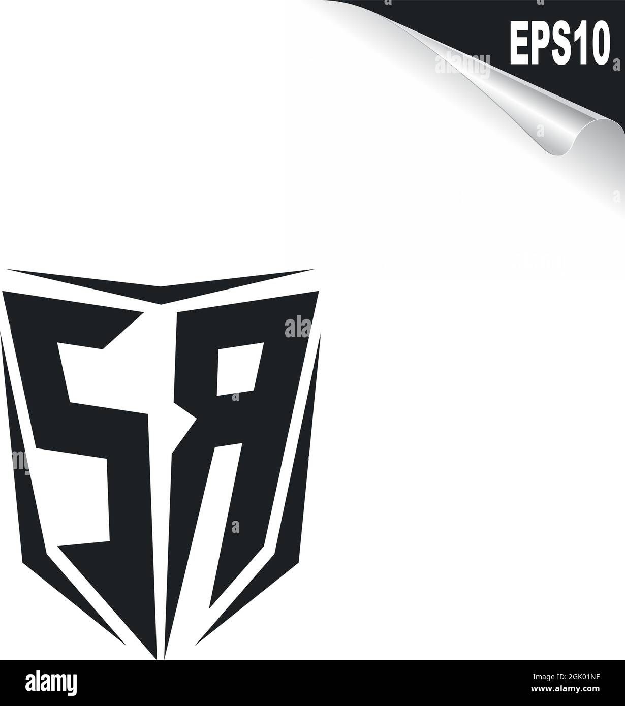 Initial SR logo design with Shield style, Logo business branding Stock ...