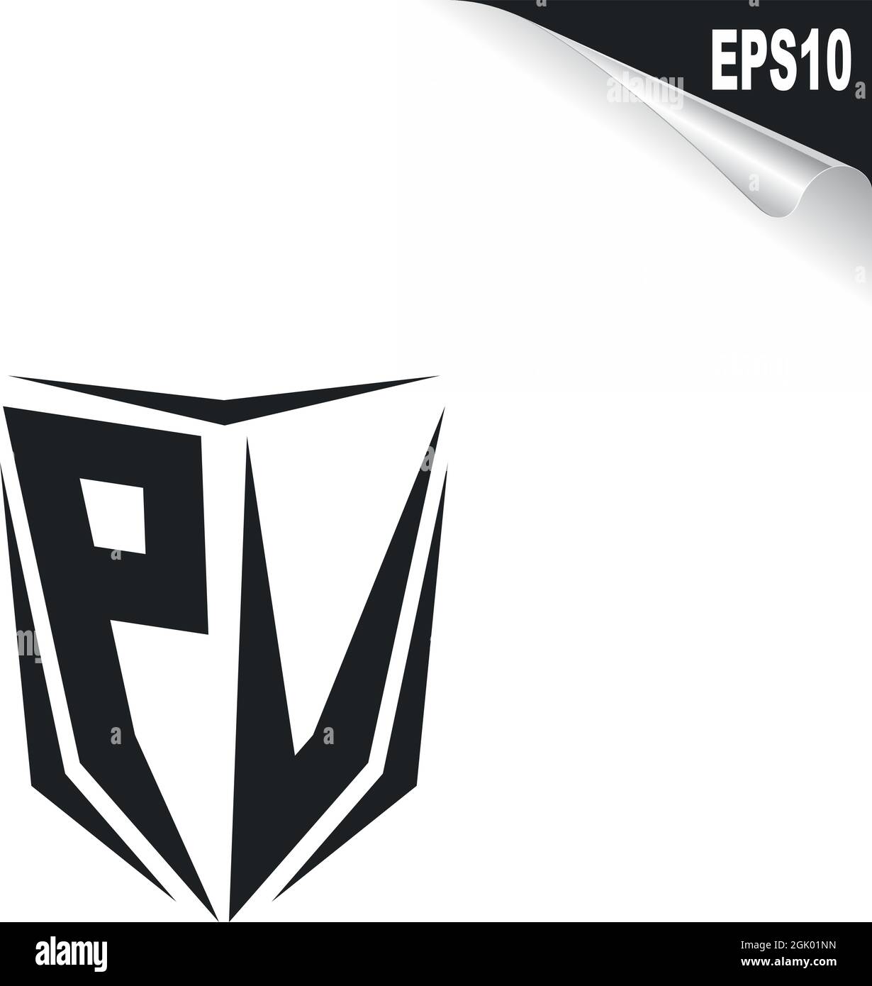 Initial PV logo design with Shield style, Logo business branding Stock ...