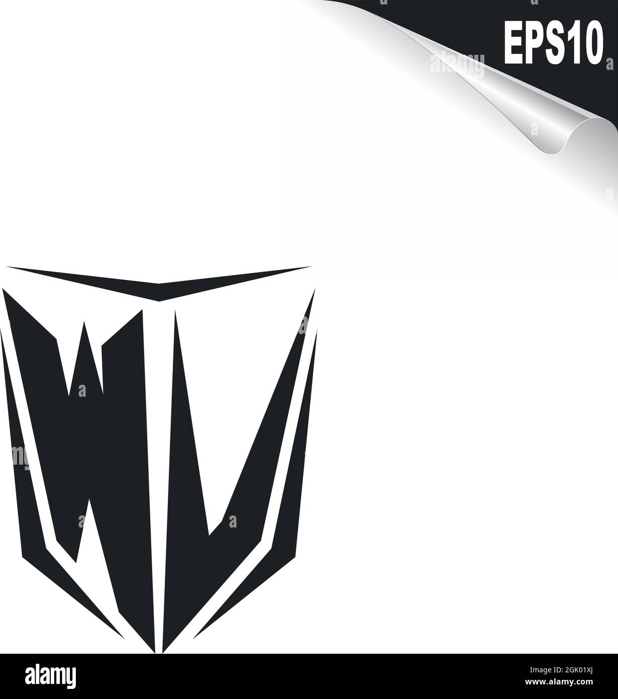 Initial WV logo design with Shield style, Logo business branding Stock ...