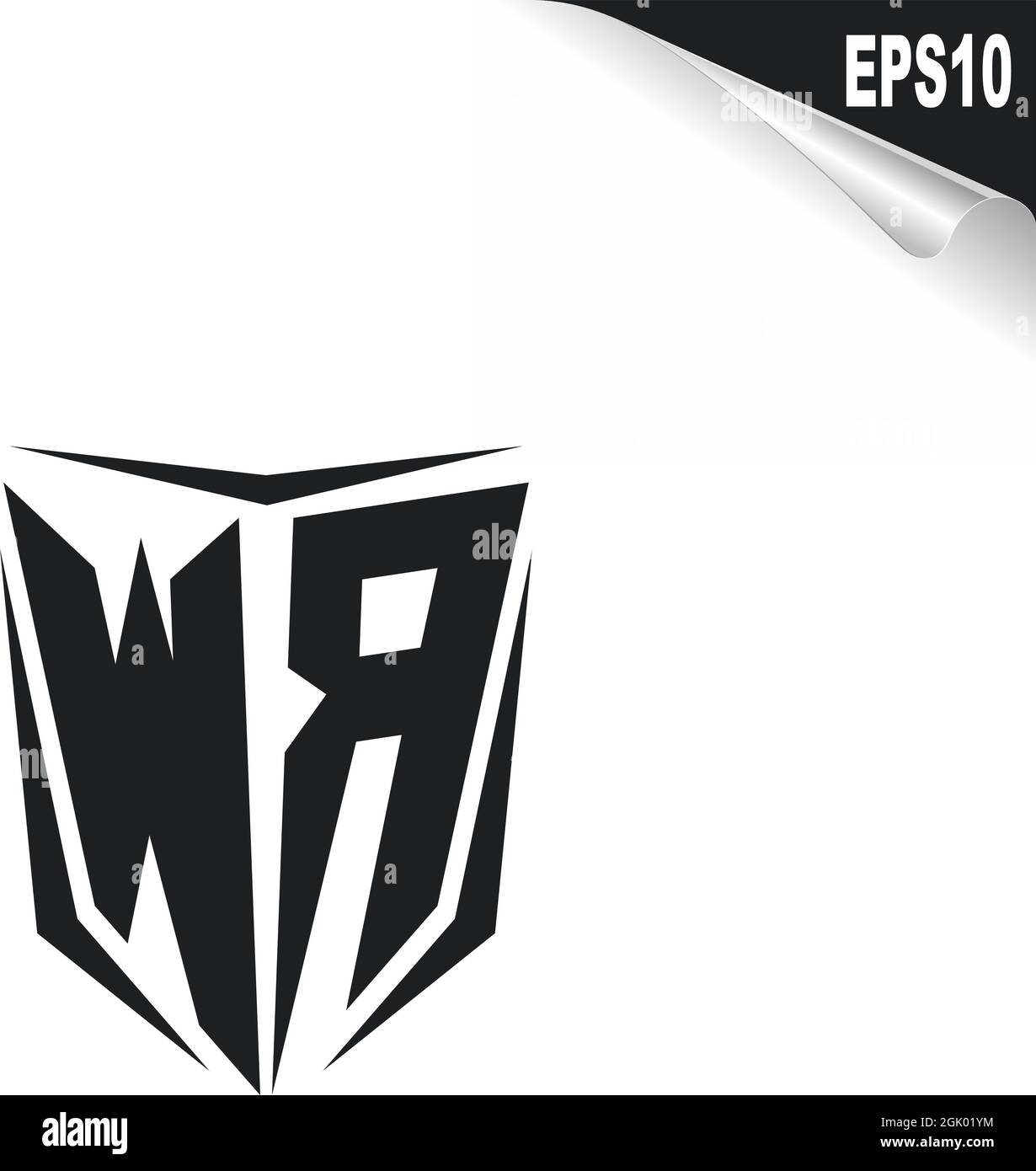 Initial WR logo design with Shield style, Logo business branding Stock ...