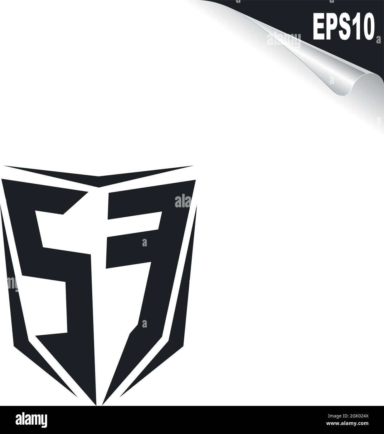 Initial SF logo design with Shield style, Logo business branding Stock ...