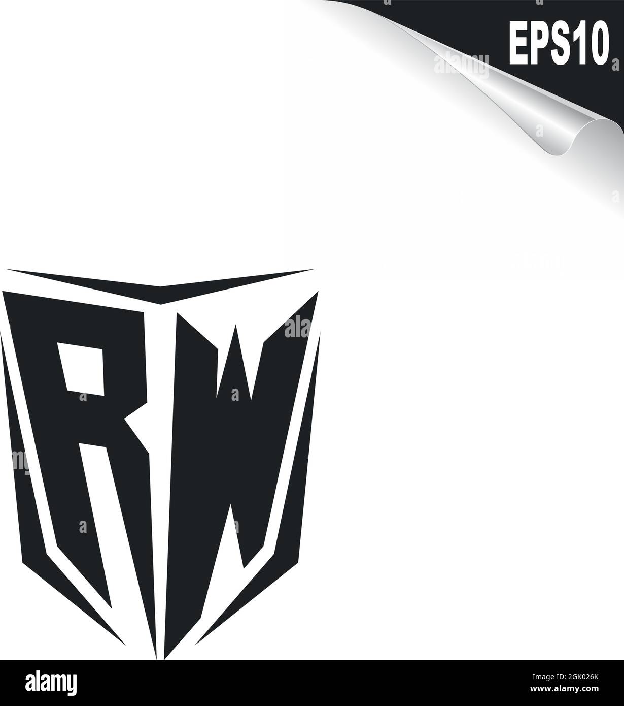 Initial RW logo design with Shield style, Logo business branding Stock ...