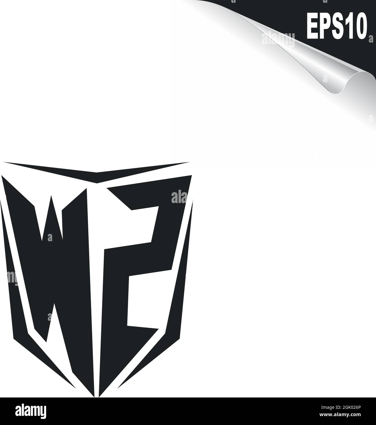 Initial WZ logo design with Shield style, Logo business branding Stock ...