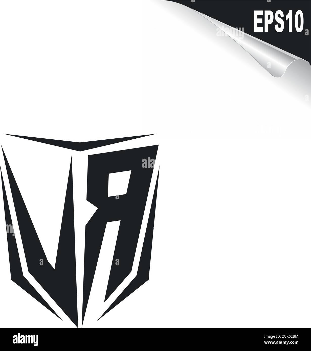 Initial VR logo design with Shield style, Logo business branding Stock ...