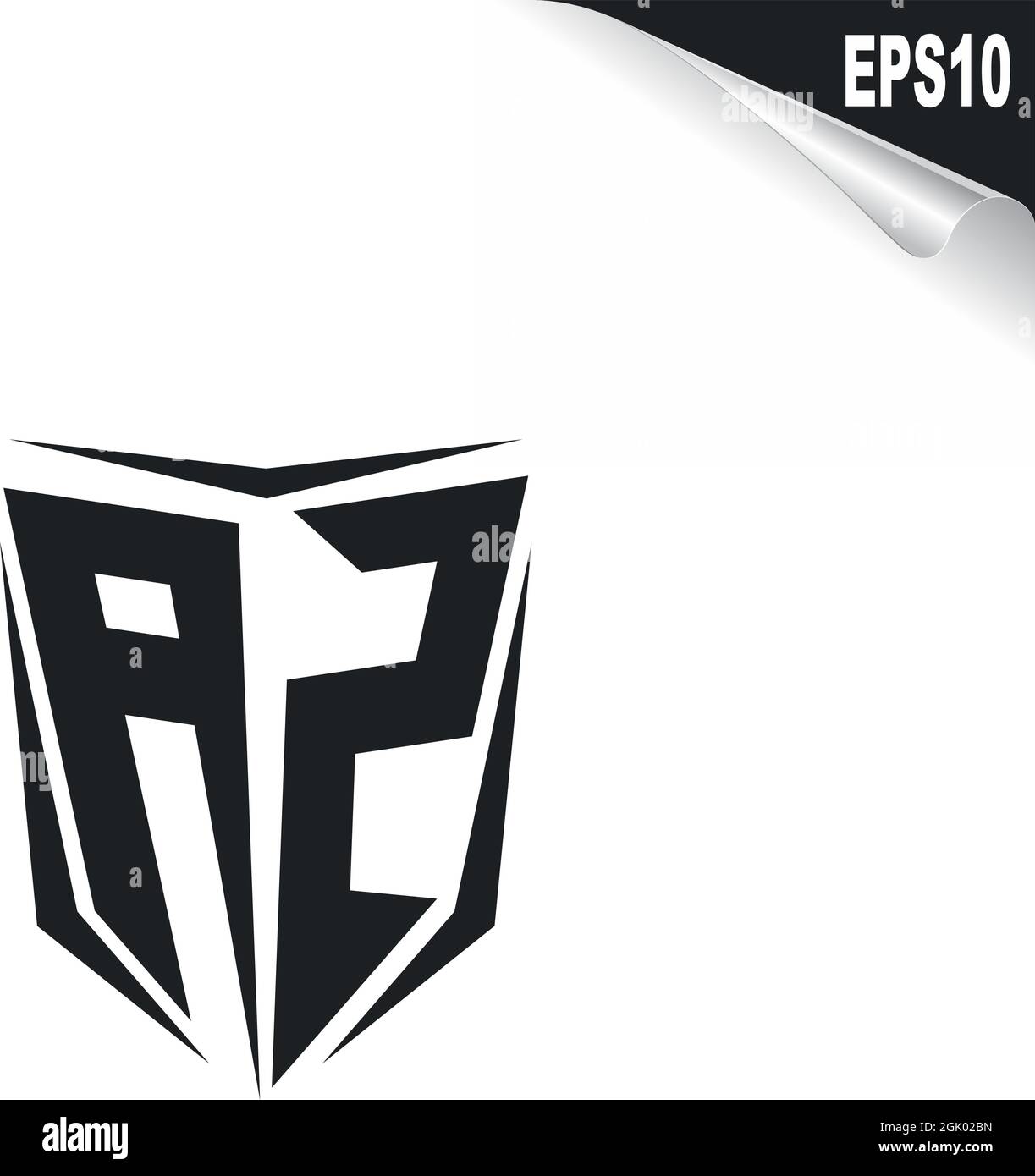 Initial AZ logo design with Shield style, Logo business branding Stock ...