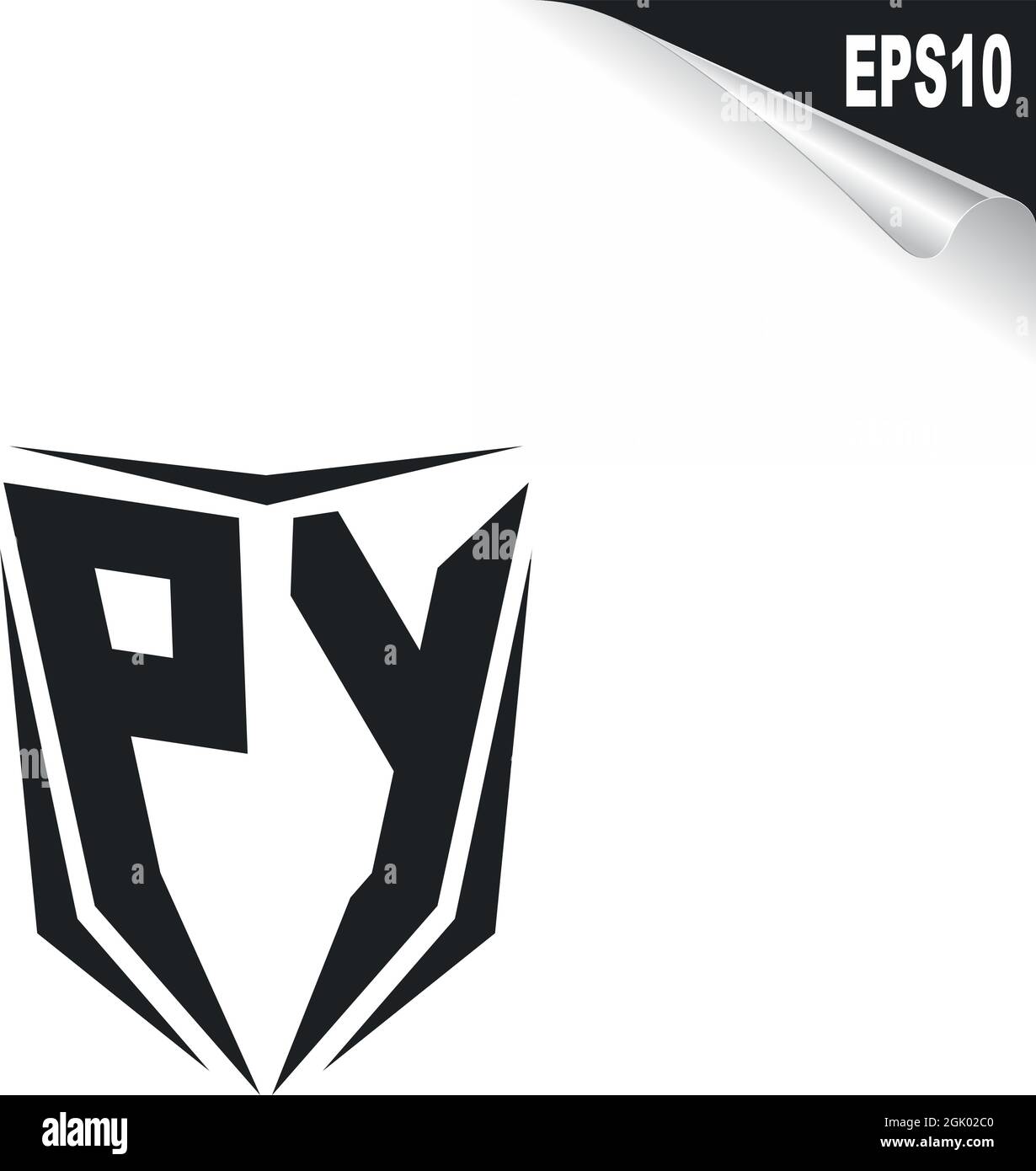 Initial PY logo design with Shield style, Logo business branding Stock ...