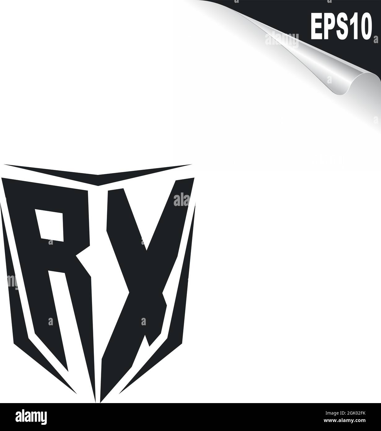 Initial RX logo design with Shield style, Logo business branding Stock ...