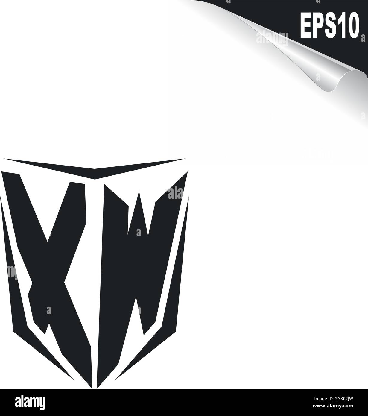 Initial XW logo design with Shield style, Logo business branding Stock ...