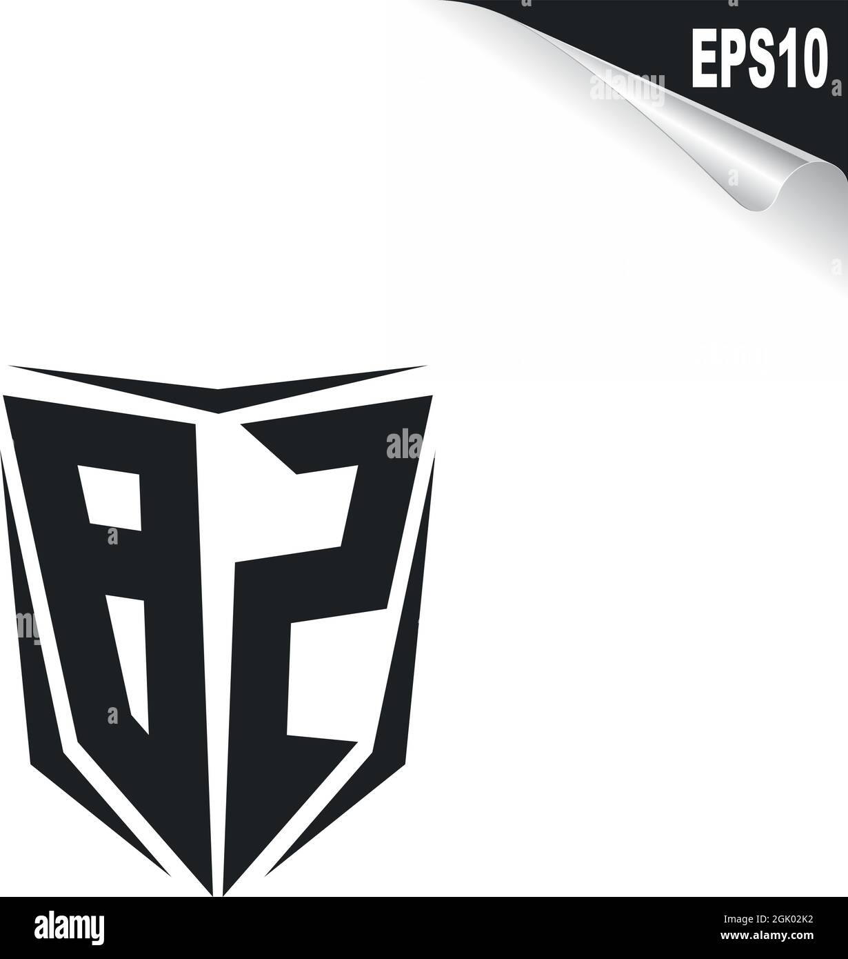 Initial BZ logo design with Shield style, Logo business branding Stock ...