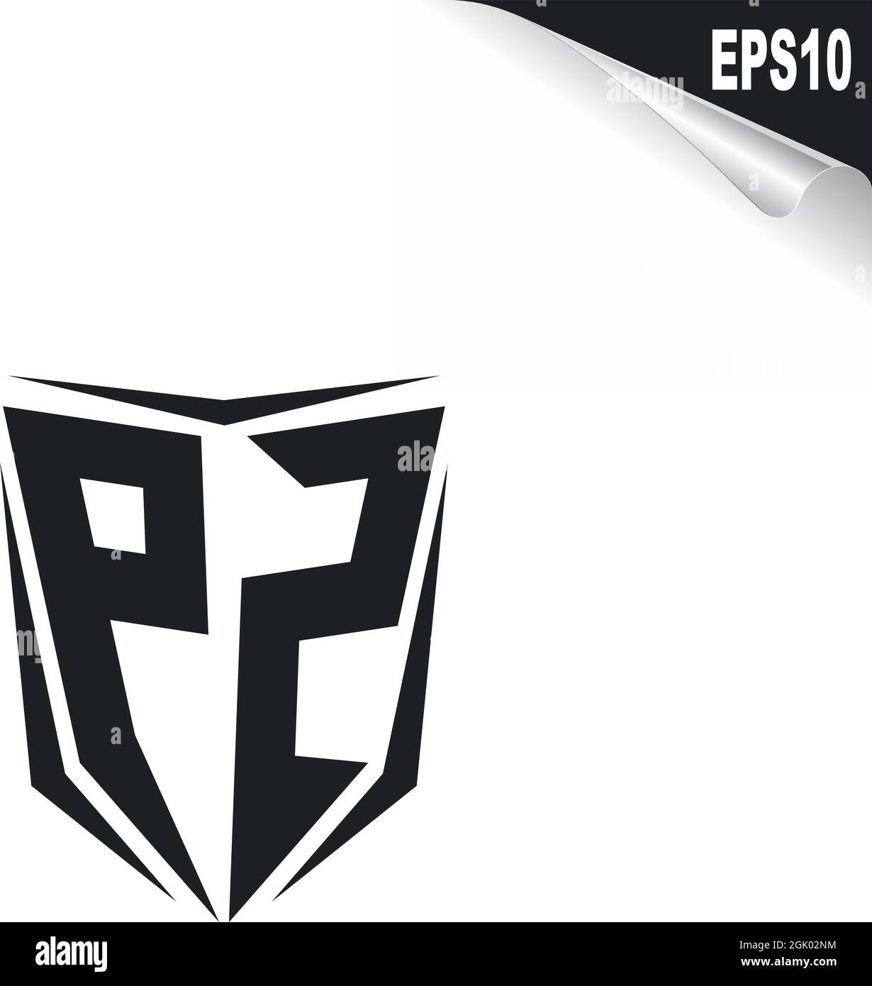 Initial PZ logo design with Shield style, Logo business branding Stock ...