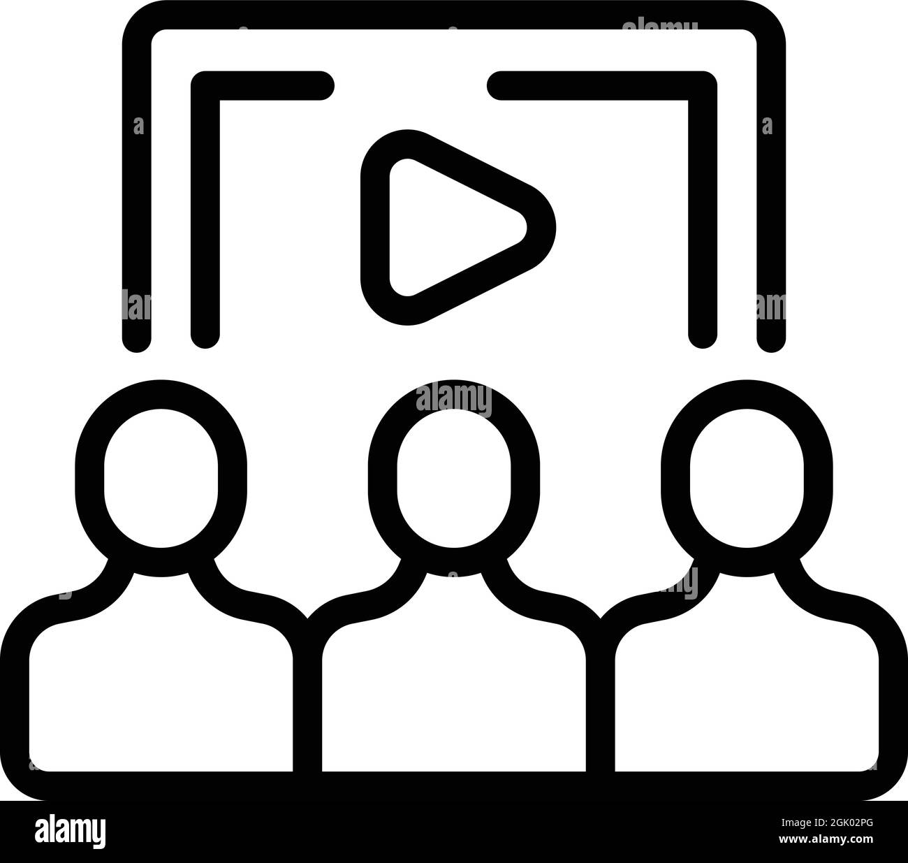 Online conference icon outline vector. Video call. Zoom webinar Stock ...