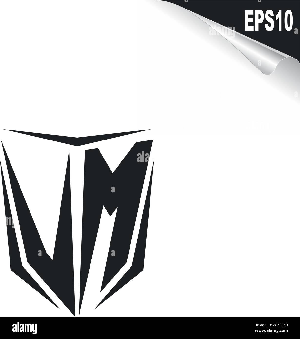 Initial VM logo design with Shield style, Logo business branding Stock ...