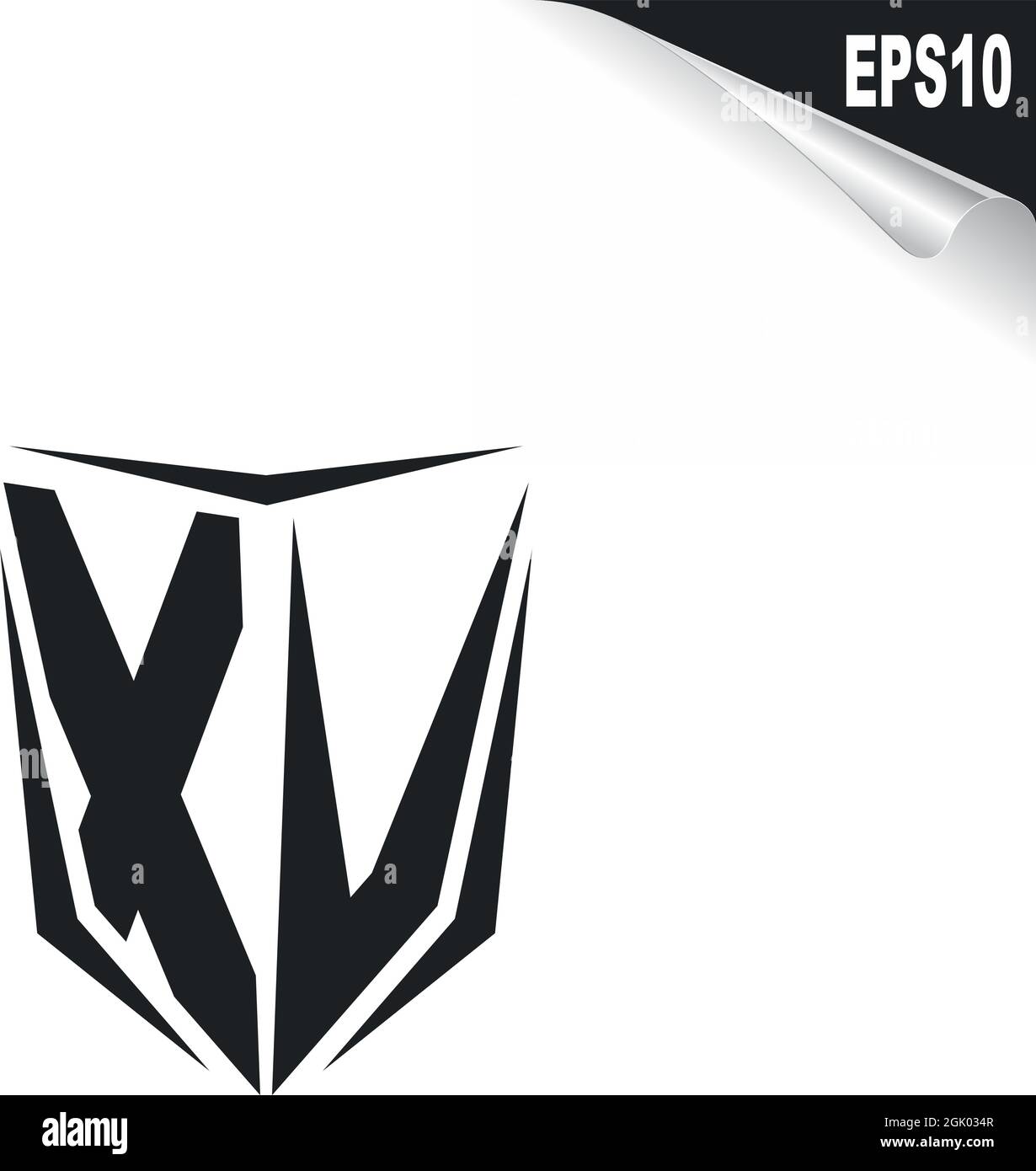 Initial XV logo design with Shield style, Logo business branding Stock ...