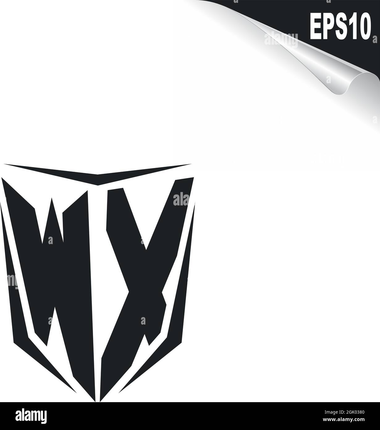 Initial WX logo design with Shield style, Logo business branding Stock ...