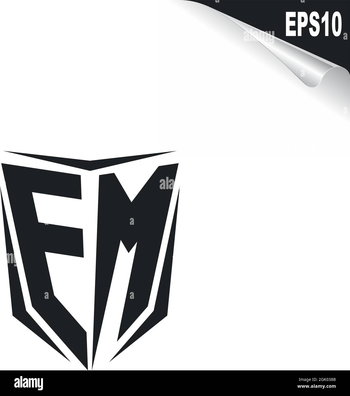 Initial EM logo design with Shield style, Logo business branding Stock ...