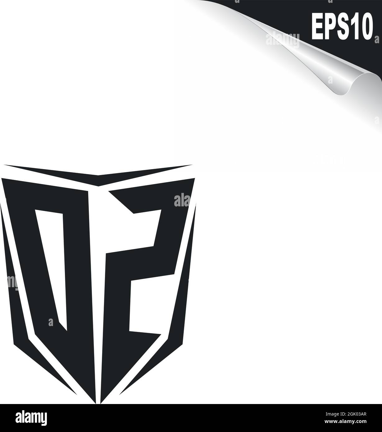 Initial DZ logo design with Shield style, Logo business branding Stock ...